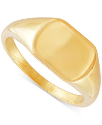 Polished Rounded-Edge Rectangle Signet Ring in 10k Gold - Macy's