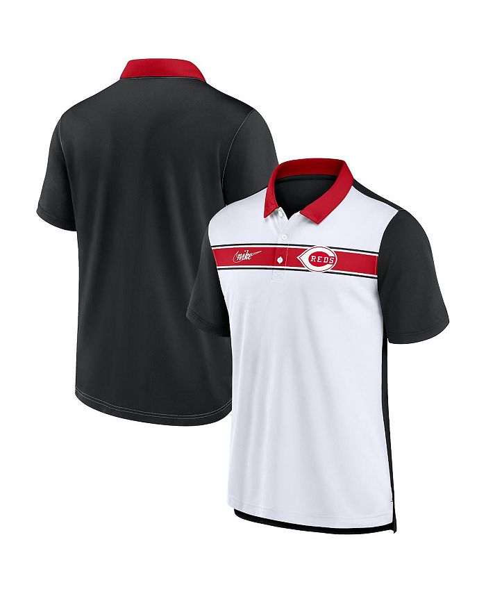 Nike Men's White, Black Cincinnati Reds Rewind Stripe Polo Shirt - Macy's