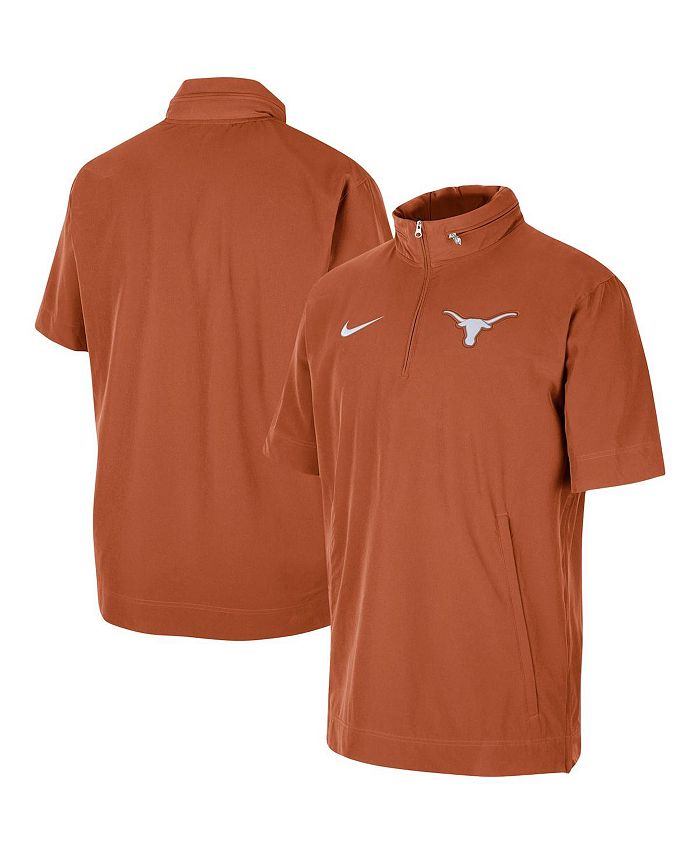 Nike Men's Texas Orange Texas Longhorns Coaches Half-Zip Short Sleeve ...