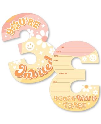 Big Dot Of Happiness Young, Wild & Three Shaped Fill-In Invitations ...