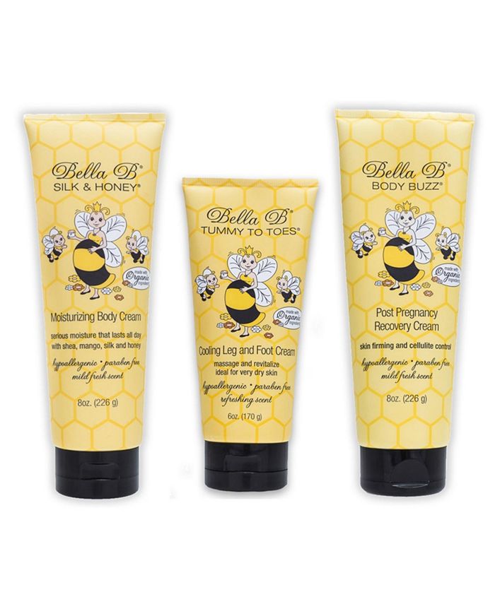 Bella B Naturals Bundle: Silk & Honey Body Cream 8oz and Body Buzz Post ...