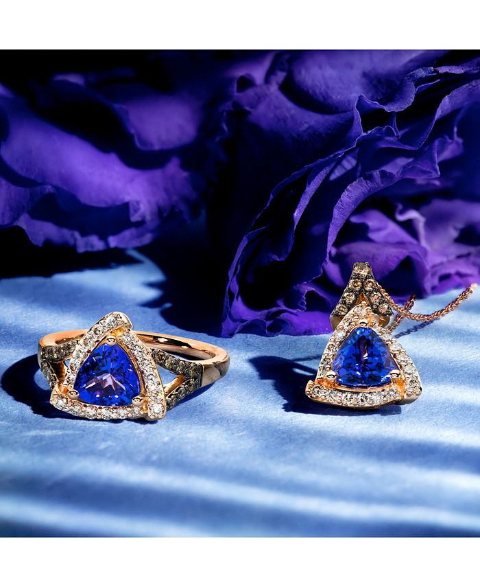 Le Vian Blueberry Tanzanite (1 ct. t.w.) & Diamond (3/8 ct. t.w.) Halo ...