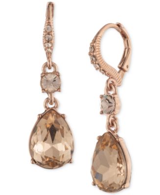 Givenchy Pavé & Pear-Shape Crystal Double Drop Earrings - Macy's