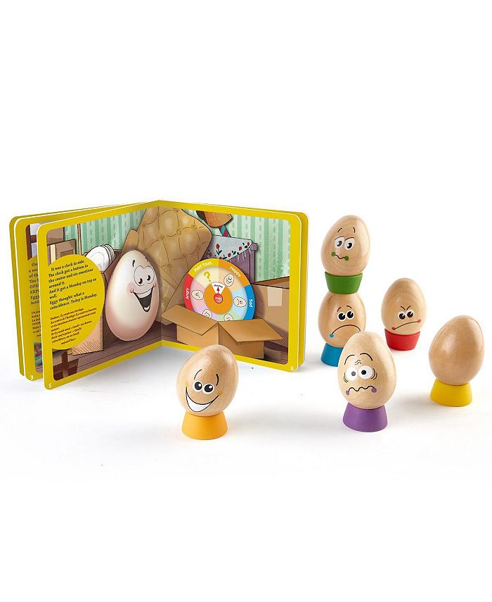 Hape Eggspression - 6 Wooden Egg Figures and Book Set - Macy's