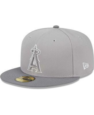 Men's New Era Gray Los Angeles Angels Green Undervisor 59FIFTY Fitted ...