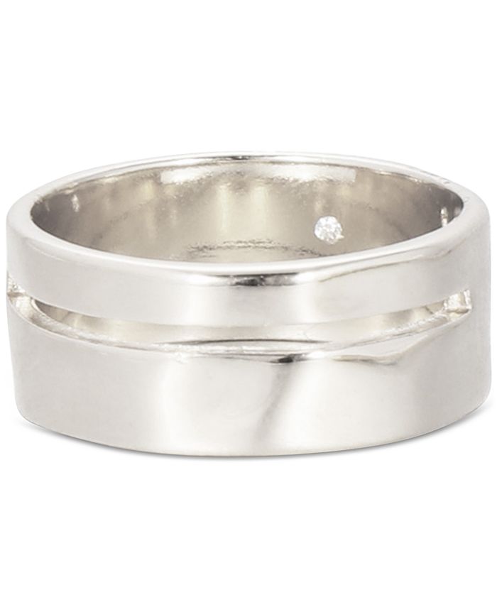 Style & Co Silver-Tone Split-Row Wide Band Ring, Created for Macy's ...