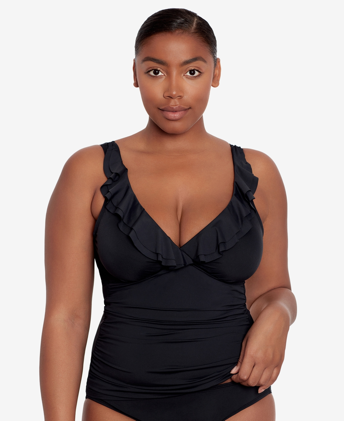 Click here for Lauren Ralph Lauren Beach Club Solid Ruffle Tankin... prices