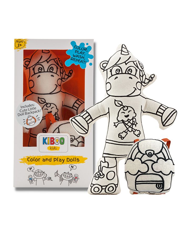 Kiboo Kids Doll and Mini Doll Backpack for Coloring - Unicorn with Mini ...