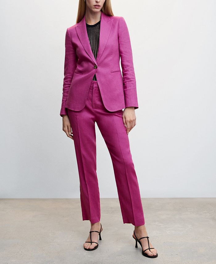 MANGO Women's Linen Suit Blazer - Macy's