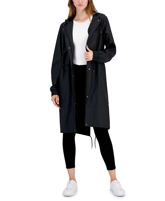 Rains Women's String Hooded Drawstring-Waist Parka - Macy's