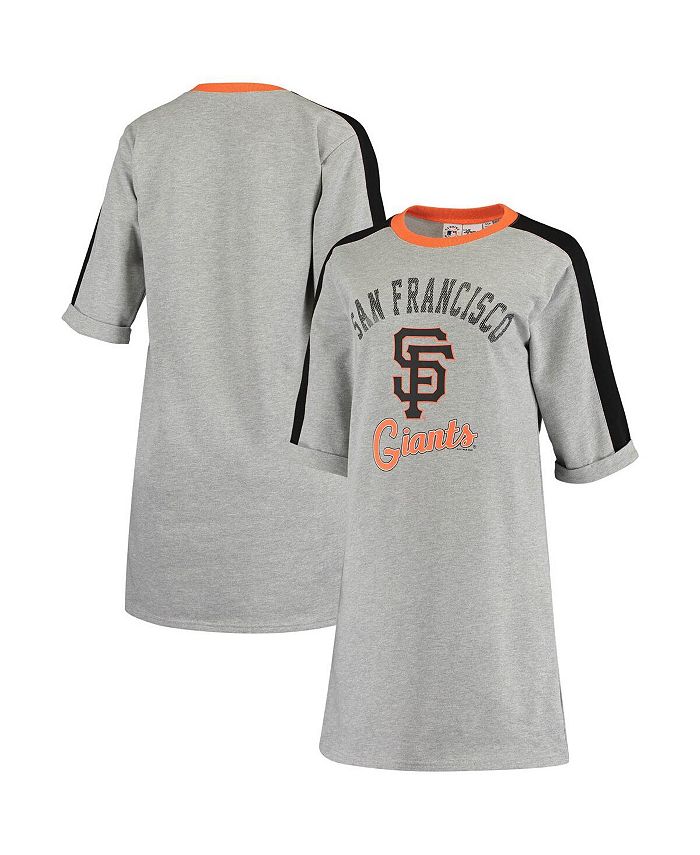G-III 4Her by Carl Banks Women's Heathered Gray San Francisco Giants Turnover 3/4-Sleeve T-shirt ...