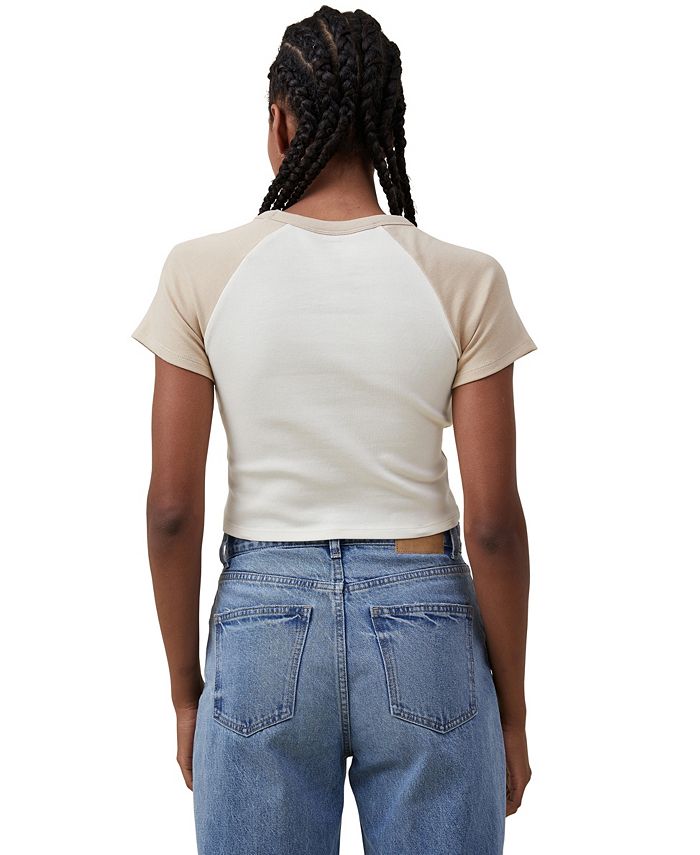 COTTON ON Women's Micro Fit Rib Raglan Graphic T-shirt - Macy's
