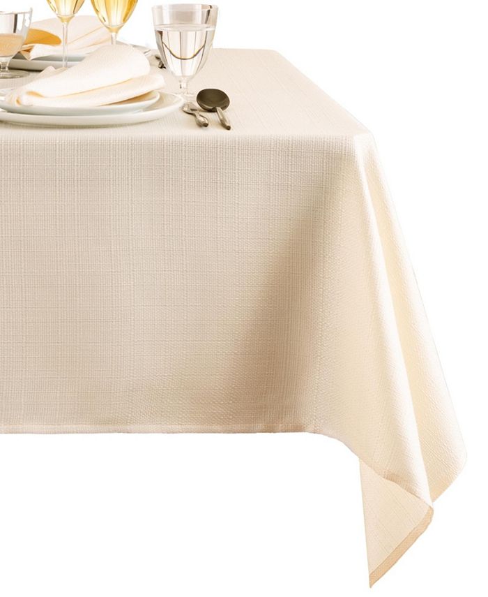 Elrene Laurel Solid Texture Water and Stain Resistant Tablecloth, 60" x ...