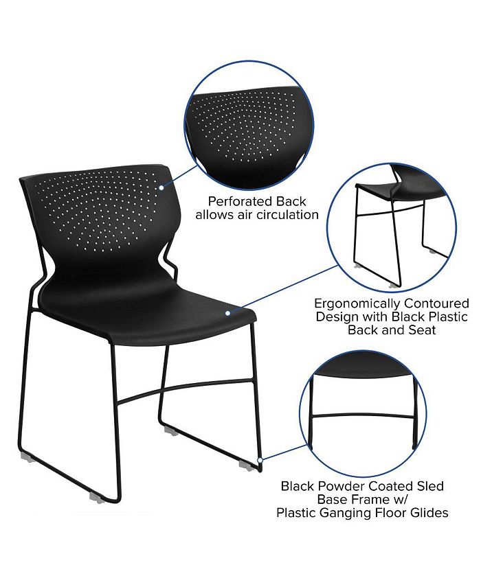 EMMA+OLIVER Home And Office Stack Chair With Lumbar Support And Metal ...