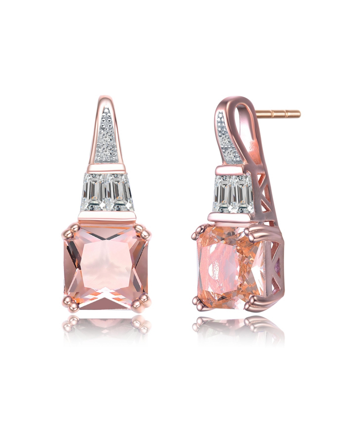 Click here for Sterling Silver Champagne Cubic Zirconia Dangle Ea... prices