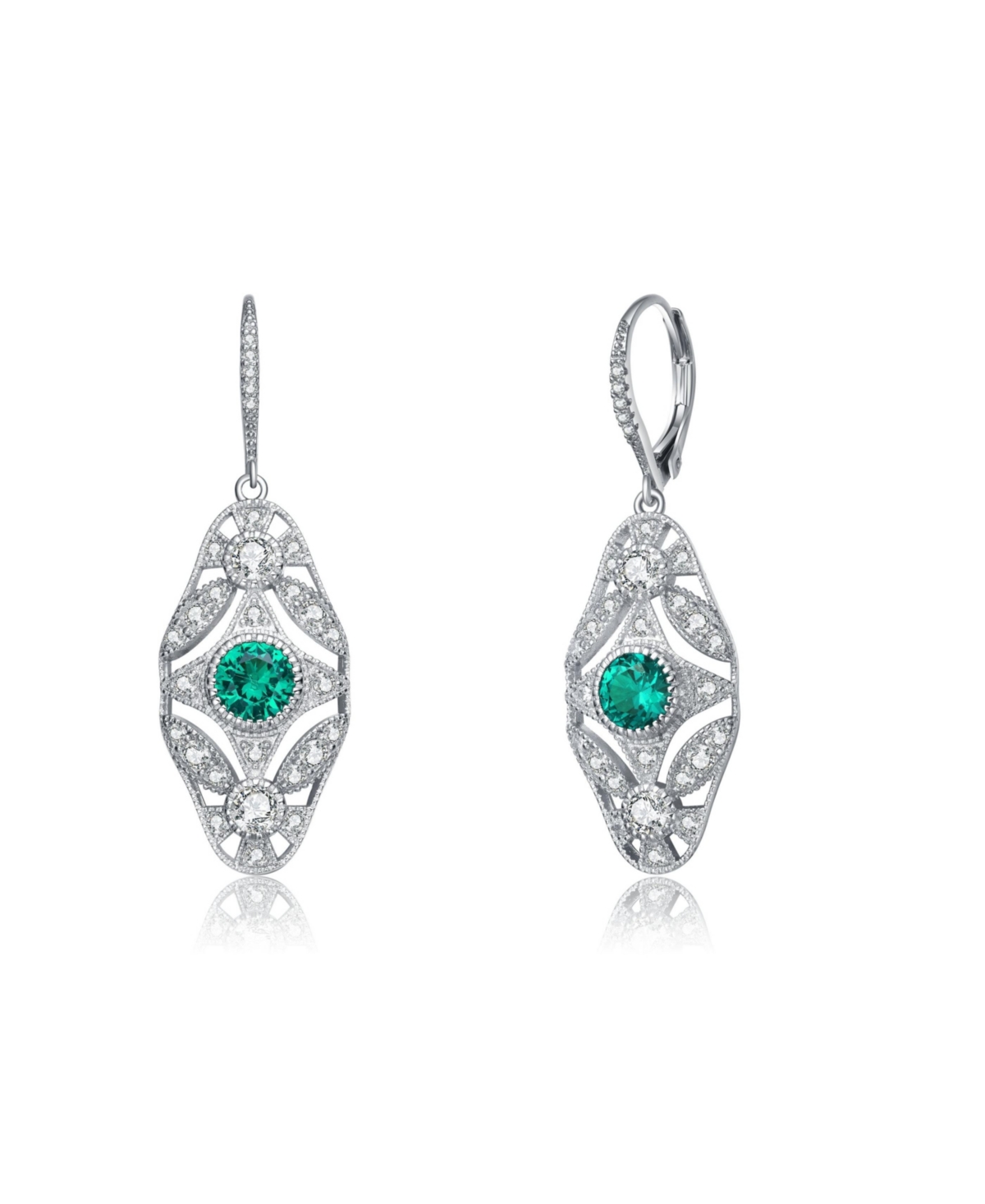 Click here for Sterling Silver with White Gold Plated Round Cubic... prices