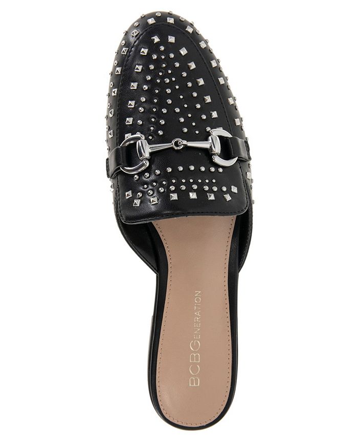 BCBGeneration Women's Zorie Tailored Studded Slip-On Loafer Mules - Macy's