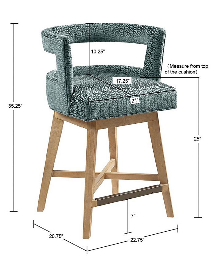 Madison Park Glenwood 25" Fabric Swivel Counter Stool - Macy's