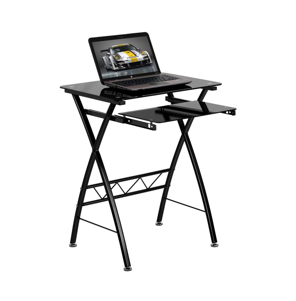 Click here for Tempered Glass Computer Desk With Pull-Out Keyboar... prices