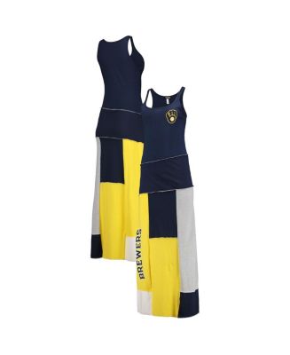 Women's Refried Apparel Navy, Gold Milwaukee Brewers Scoop Neck Maxi ...