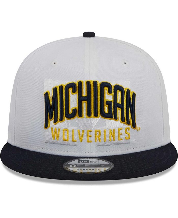 New Era Men's White, Navy Michigan Wolverines Two-Tone Layer 9FIFTY ...