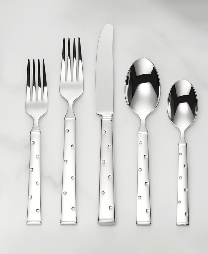 kate spade new york Larabee Dot 5-Piece Place Setting Flatware - Macy's