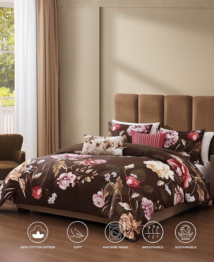 Bebejan Floral Garden Bedding 200 Thread Count 100% Cotton Sateen 5 ...