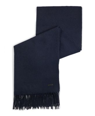 BOSS by Hugo Boss Men's Logo Badge Fringed Twill Scarf - Macy's