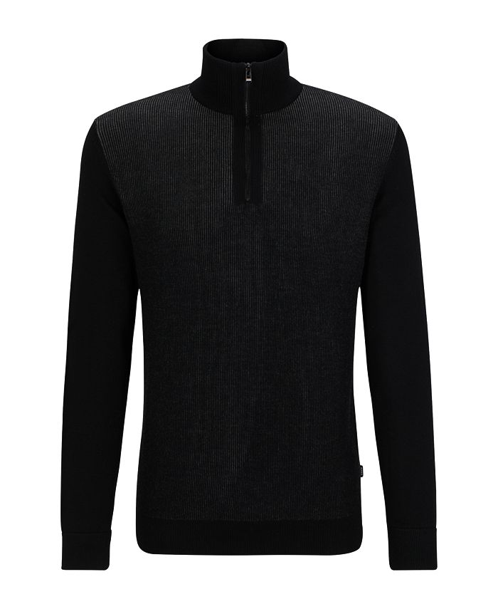 Hugo Boss Men's Zip-Neck Sweater - Macy's