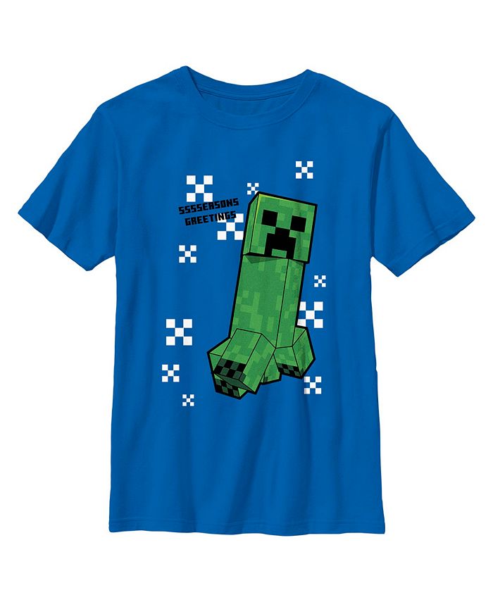 Microsoft Boy's Minecraft SSSSeasons Greetings Creeper Child T-Shirt ...