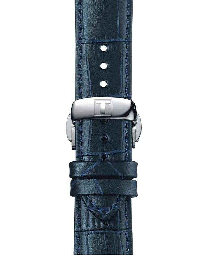 Tissot Official Interchangeable Blue Leather Watch Strap - Macy's