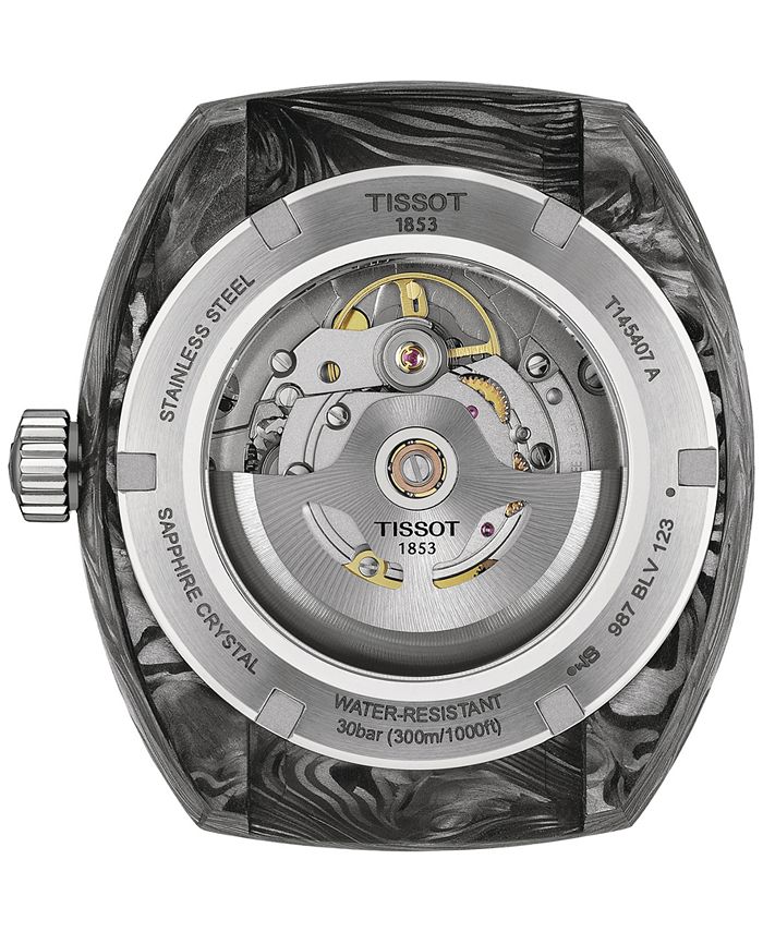 Tissot Men's Swiss Automatic Sideral S Red Perforated Rubber Strap ...