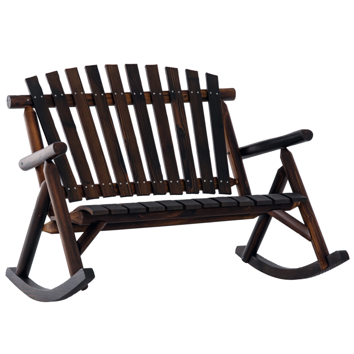 Click here for Outsunny Wooden Adirondack Rocker Loveseat 2 Seat... prices