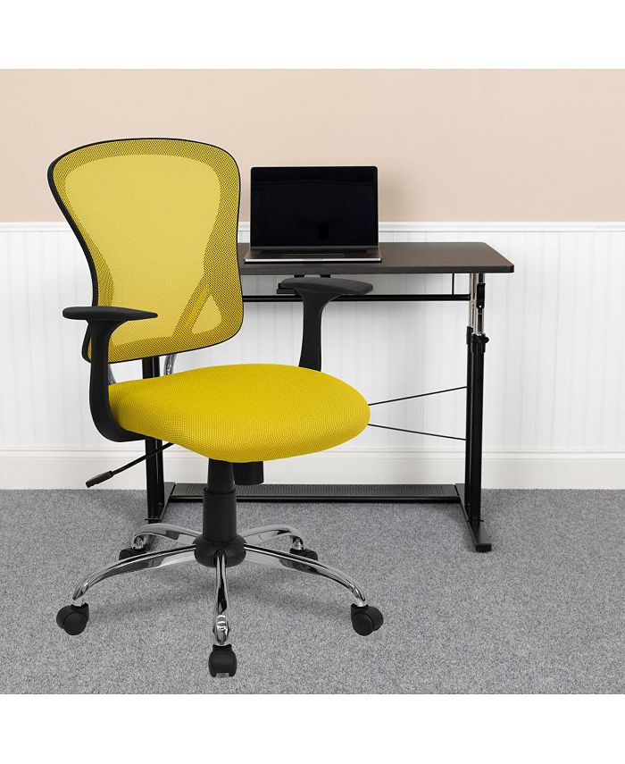 EMMA+OLIVER Mid-Back Mesh Swivel Task Office Chair With Chrome Base And ...