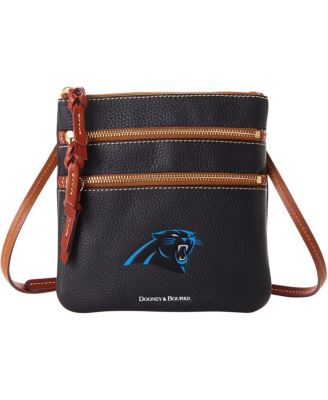 Women's Carolina Panthers Pebble Triple-Zip Core Crossbody Purse