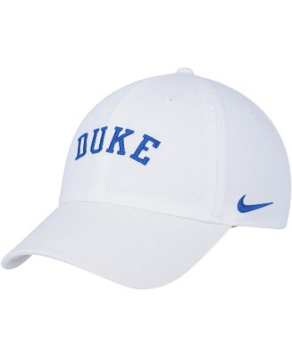 Men's Nike White Duke Blue Devils Heritage86 Wordmark Adjustable Hat ...