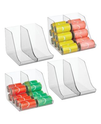 mDesign Plastic Divided Water Bottle Storage Organizer Bin for Fridge ...