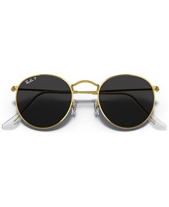 Ray-Ban Men's Polarized Sunglasses, Round Metal - Macy's