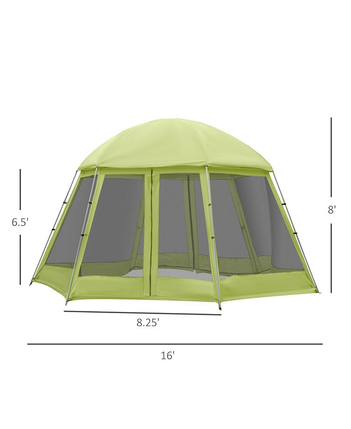 Outsunny Large Screen Tent, Hang Hook for Lantern at Night, 6-8 Person ...