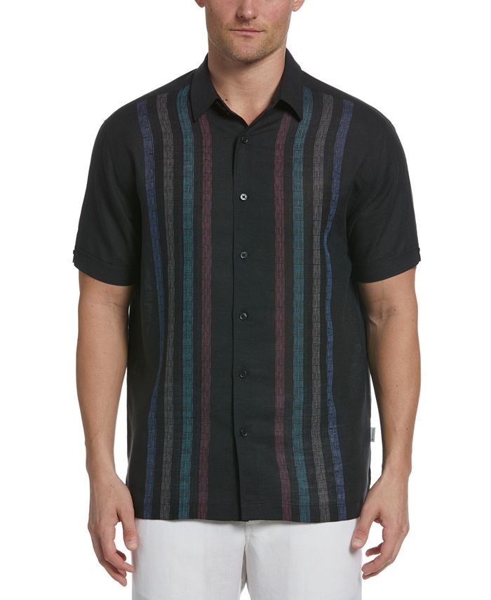 Cubavera Men's Stretch Yarn-Dyed Checkered-Stripe Panel Button-Down ...