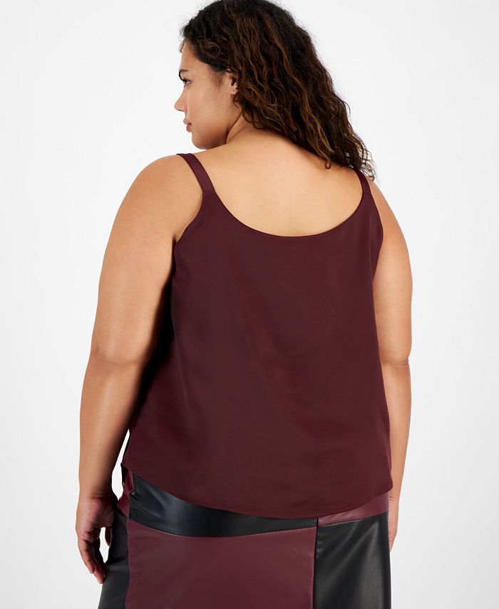 Bar III Plus Size Satin Scoop-Neck Camisole, Created for Macy's - Macy's