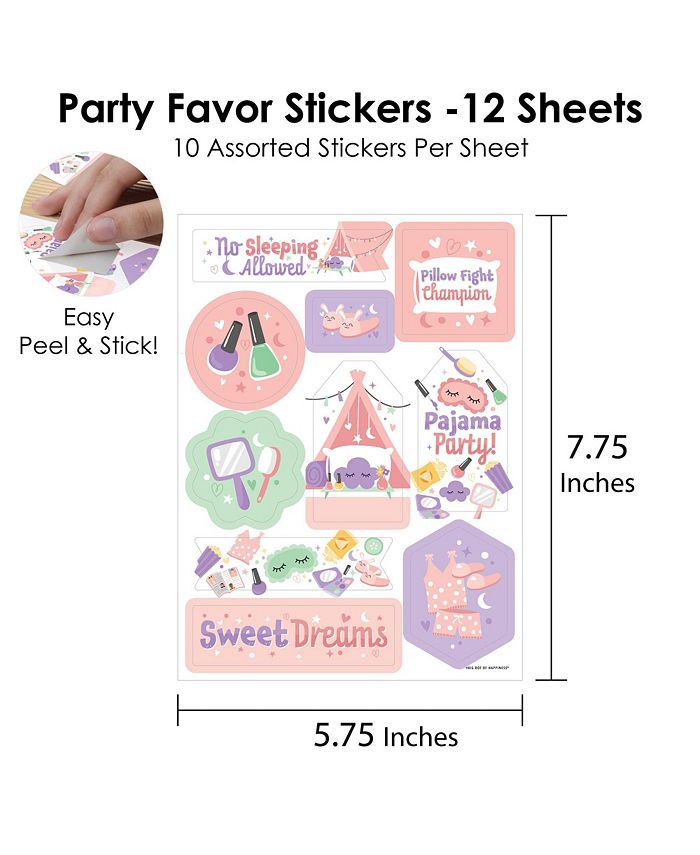 Big Dot of Happiness Pajama Slumber Party Girls Sleepover Party Favor ...