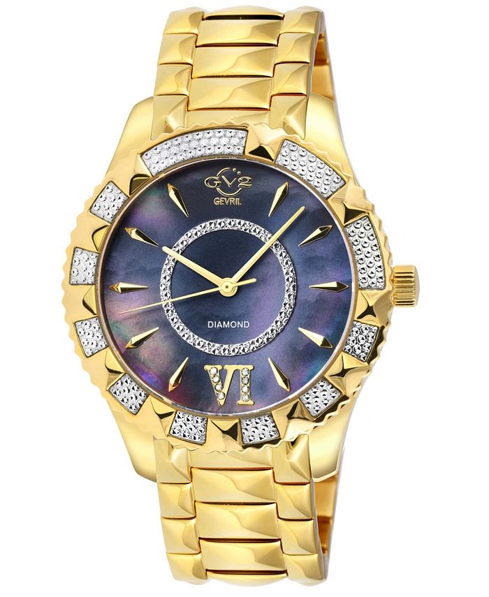 GV2 by Gevril Women's Venice Swiss Quartz Gold-Tone Stainless Steel ...