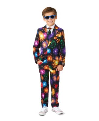 Suitmeister Big Boys Fireworks Button Closure Suit Set - Macy's