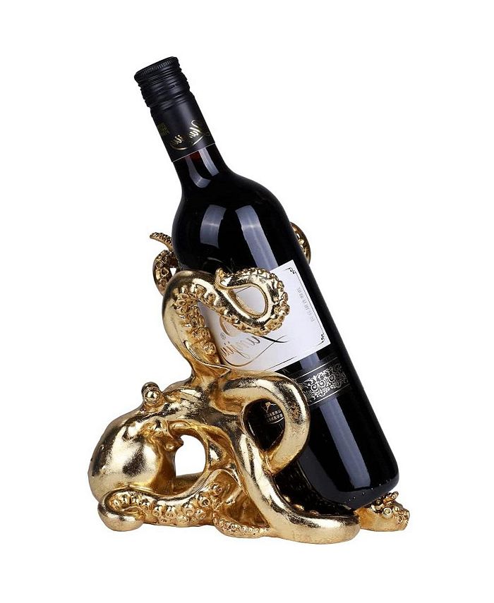 FC Design Gold Octopus Decorative Wine Bottle Holder Marine Life Wine ...