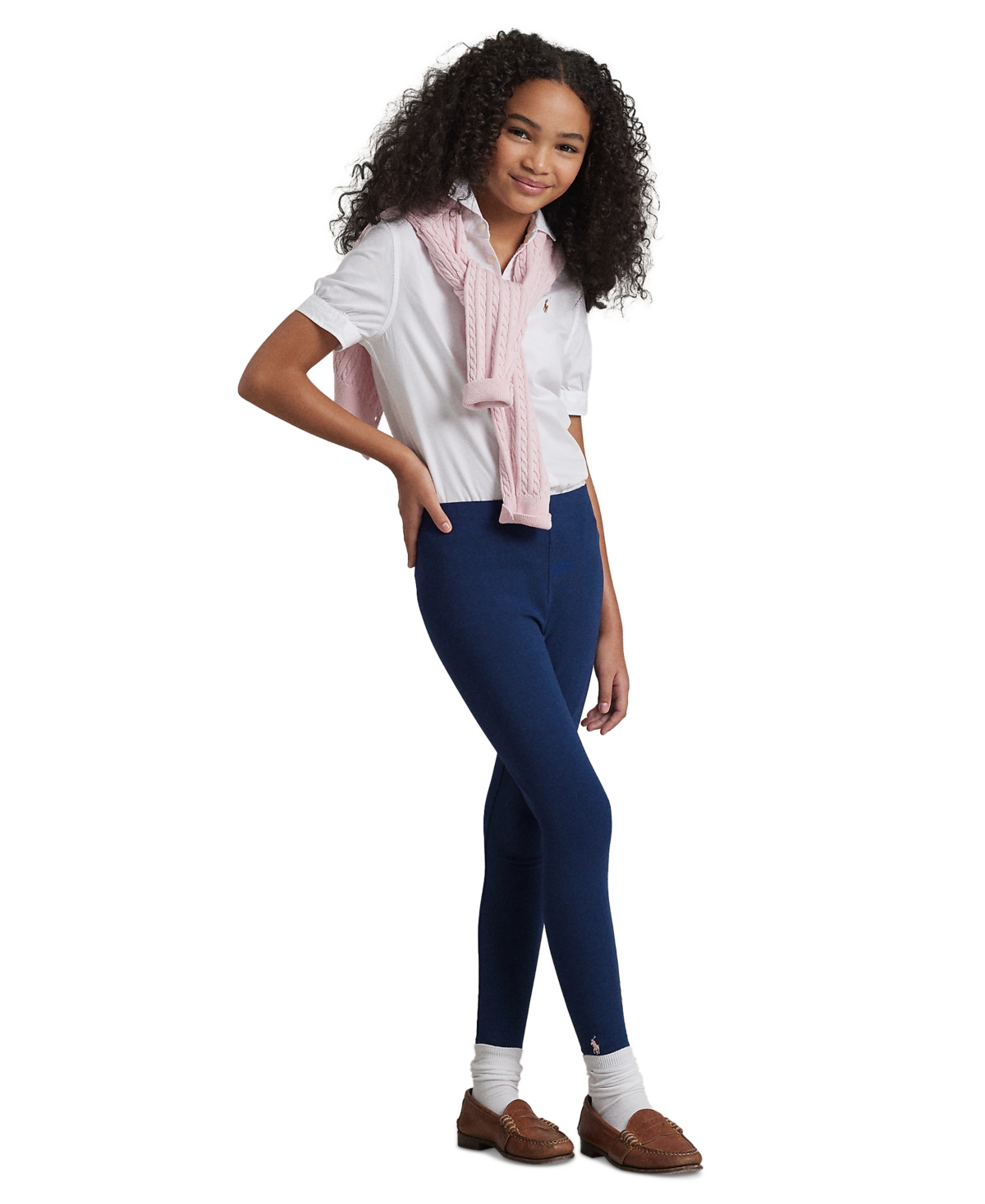 Click here for Big Girls Embroidered Pony Stretch Cotton Leggings... prices