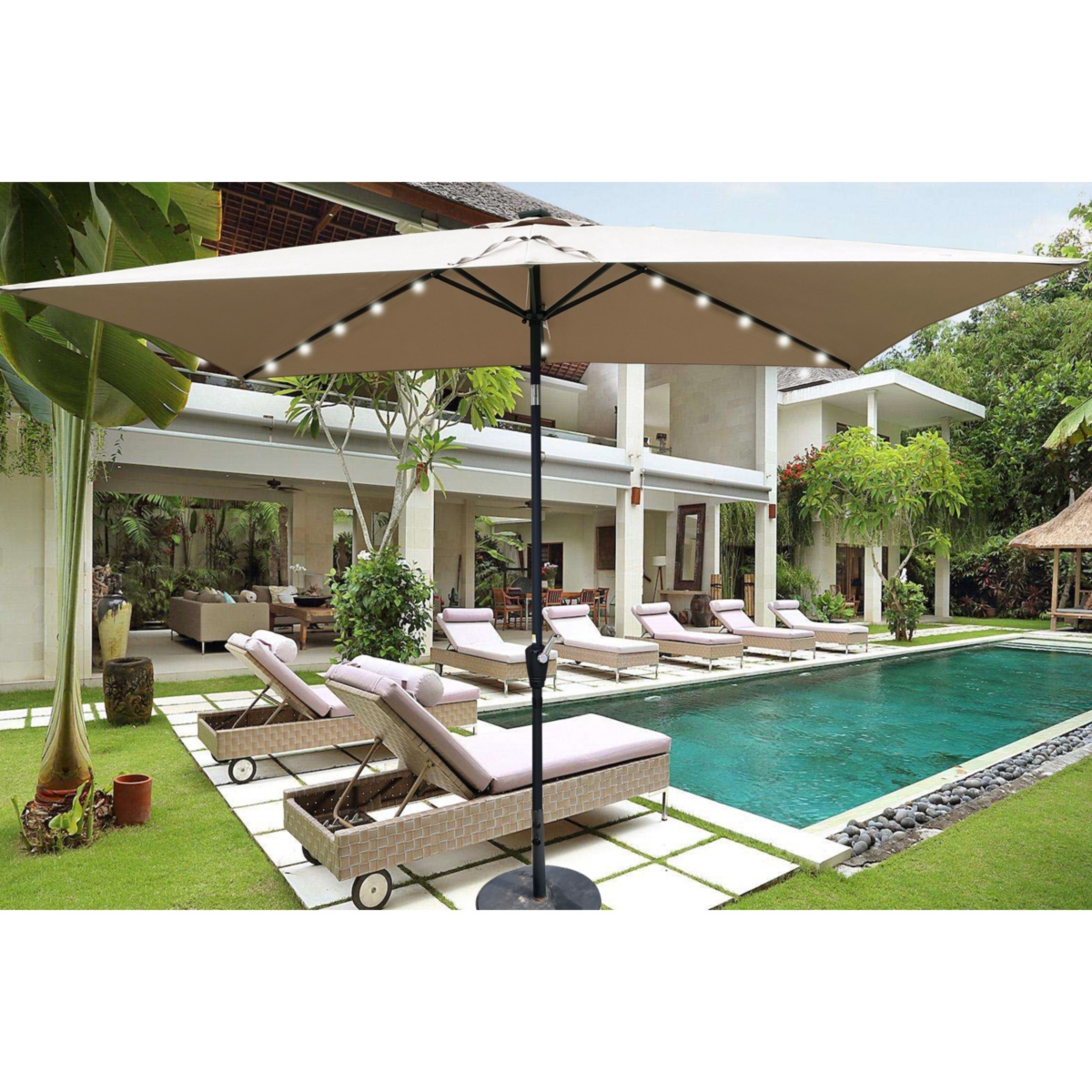 Click here for Streamdale Solar Lighted Patio Umbrella with Crank... prices