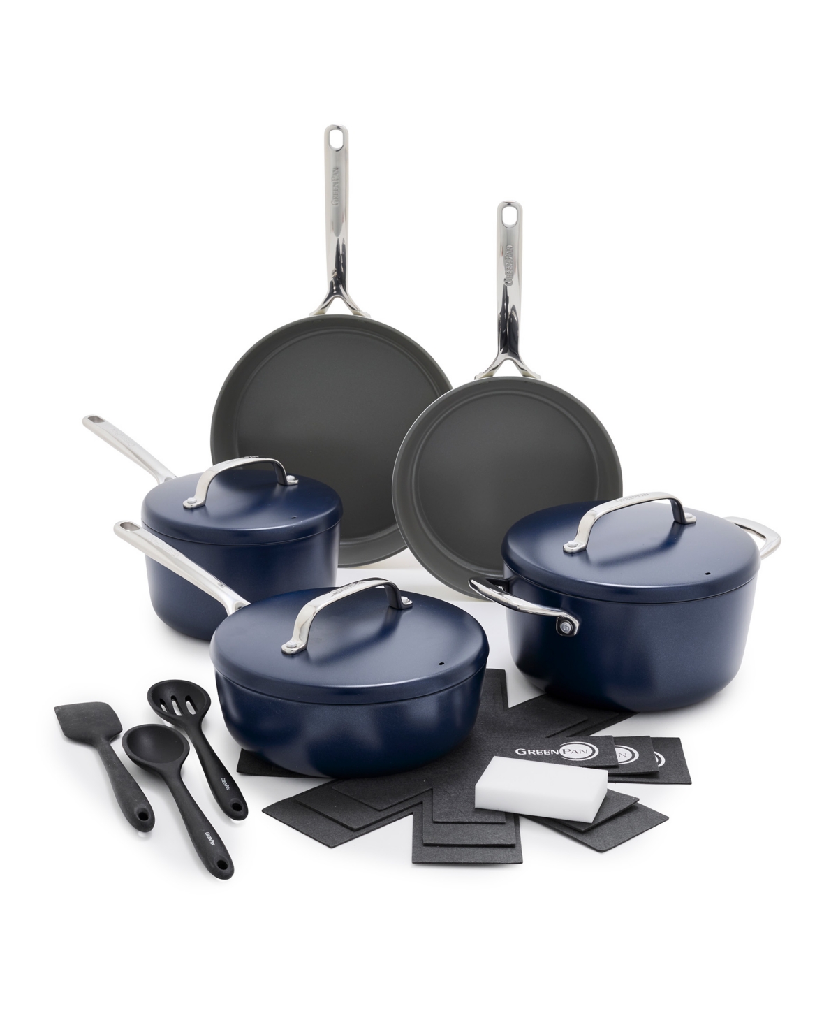 GreenPan GP5 Hard Anodized Healthy Ceramic Nonstick 15-Piece Set - Oxford Blue