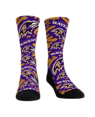 Men's and Women's Rock 'Em Socks Baltimore Ravens Allover Logo and ...