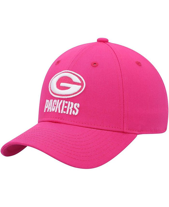 Outerstuff Big Girls Pink Green Bay Packers Structured Adjustable Hat ...